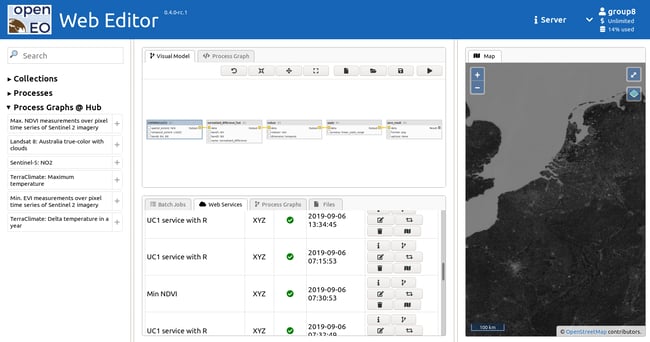Flexible cloud processing with OpenEO
